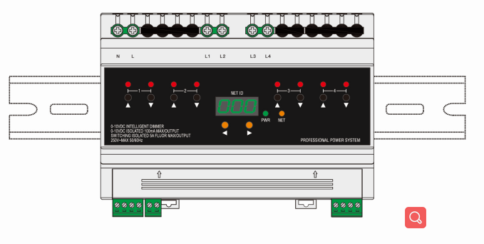 4 Isolated Channel 0 To 10 Dimmer DIN Rail 12 AWG For Lighting Control ...
